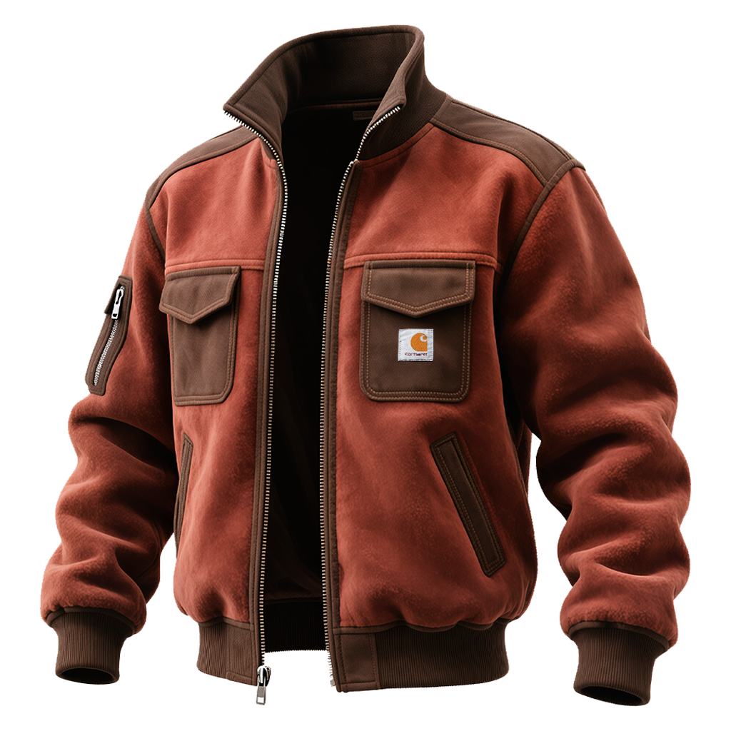 Men's Vintage Orange-Brown Suede Jacket
