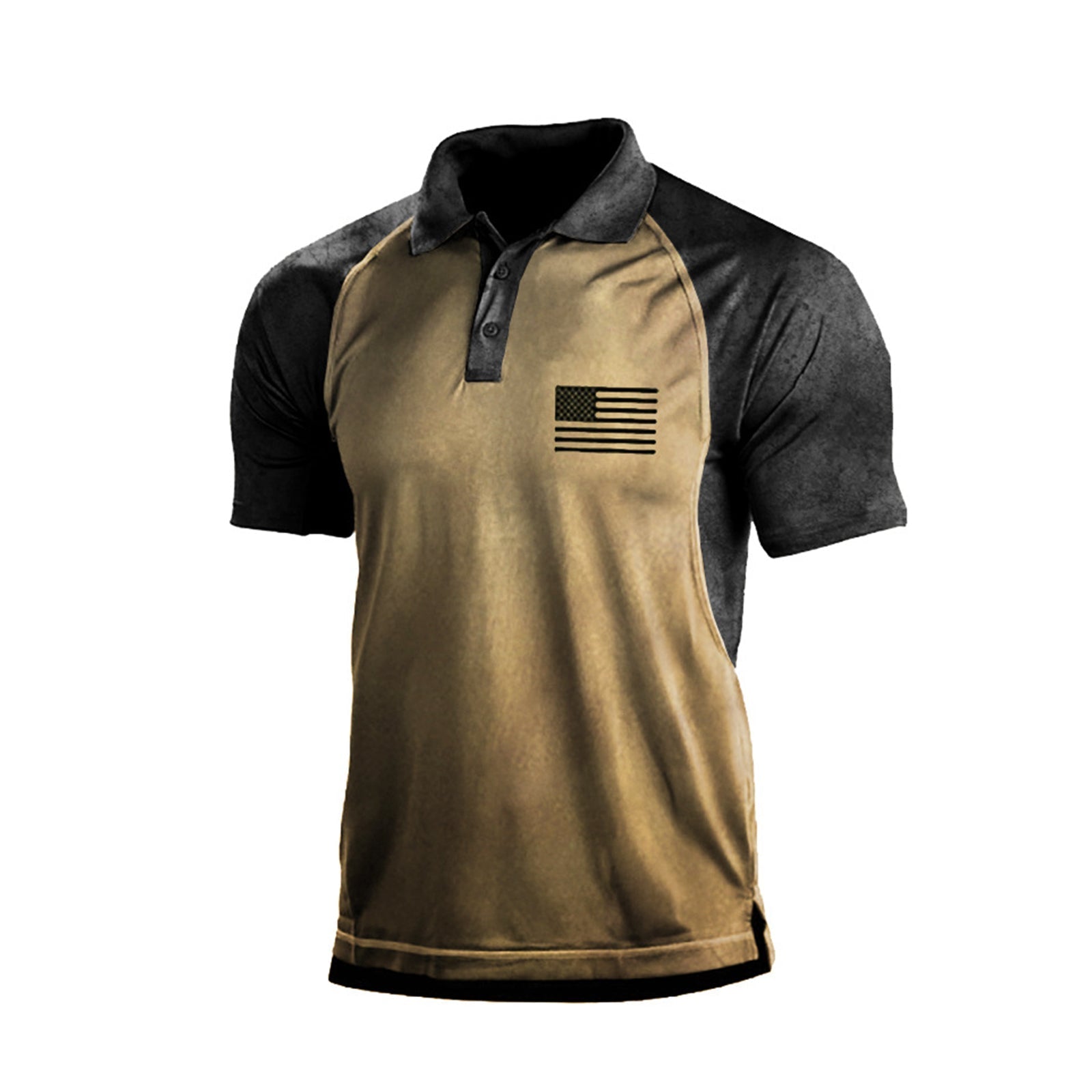 Usa Flag Raglan Graphic Polo Shirt Men | 100% Polyester Short Sleeve ...