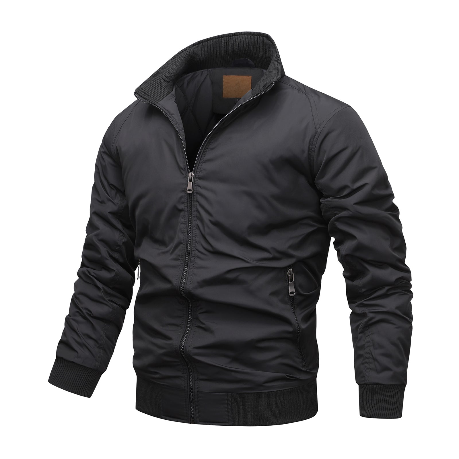 Solid Color Windproof Zipper Pocket Jacket Men | Long Sleeves Men's Jacket